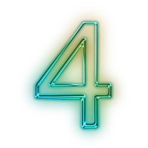 110754-glowing-green-neon-icon-alphanumeric-number-4 | By The Numbers