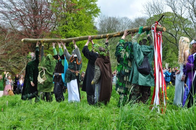 greenman maypole beltane glastonbury 2014 | Pagan Calendar